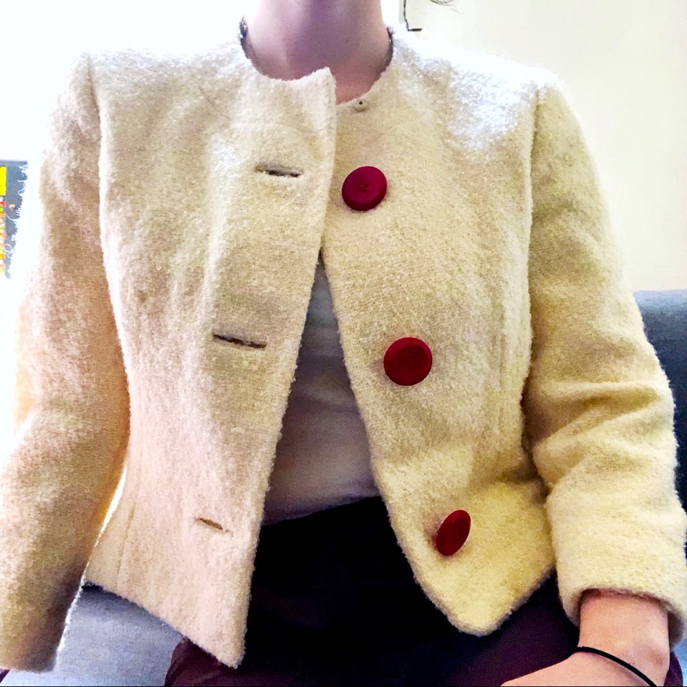Vintage 50s/60s Cream Wool Jacket - Gem